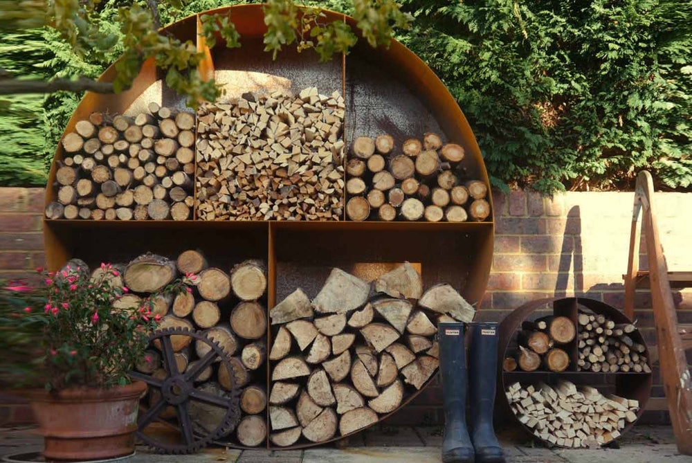 Woodstock Corten Steel Circular Log Store - Parker & Coop Ltd